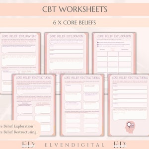 CBT Therapy Worksheets Cbt Bundle for Teens and Adults CBT Coping Skill ...