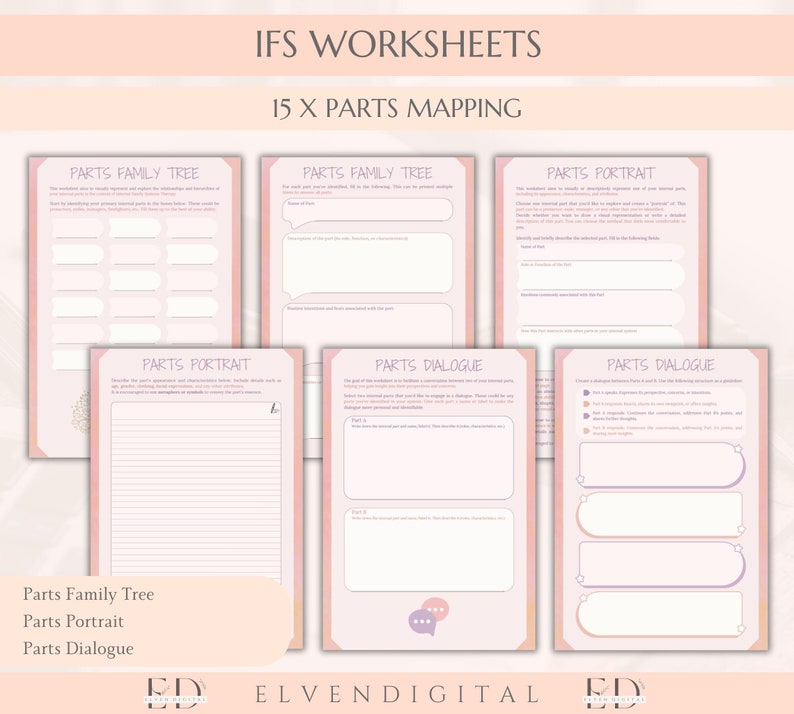 IFS Resource Bundle Parts Work Worksheets IFS Cards Internal Family ...