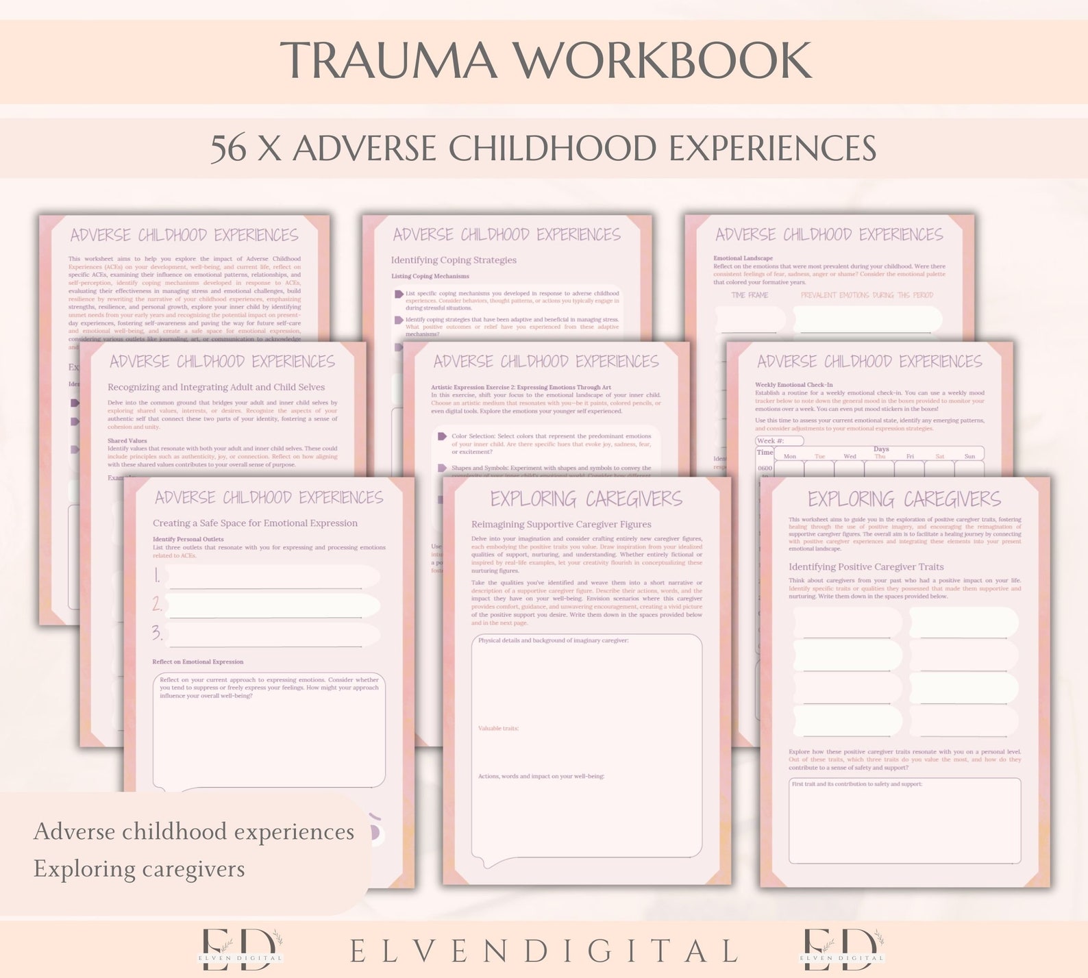 Trauma Therapy Worksheets Adult Mega Bundle Attachment Styles ...