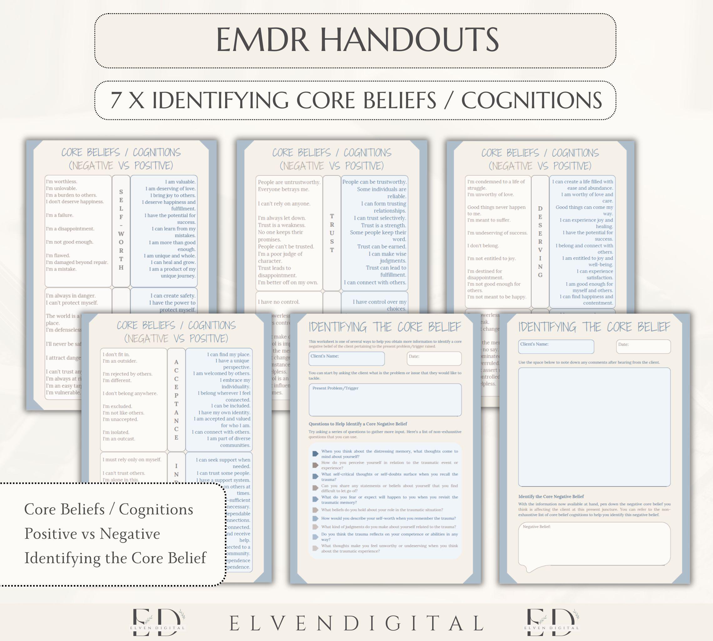 EMDR Worksheet Bundle Eye Movement Psychotherapy Bundle EMDR Scripts ...