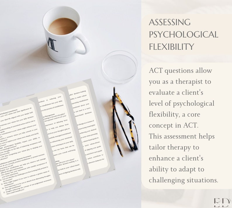 ACT Therapy Questions Therapy Practice Tools ACT Counseling Workbook ...