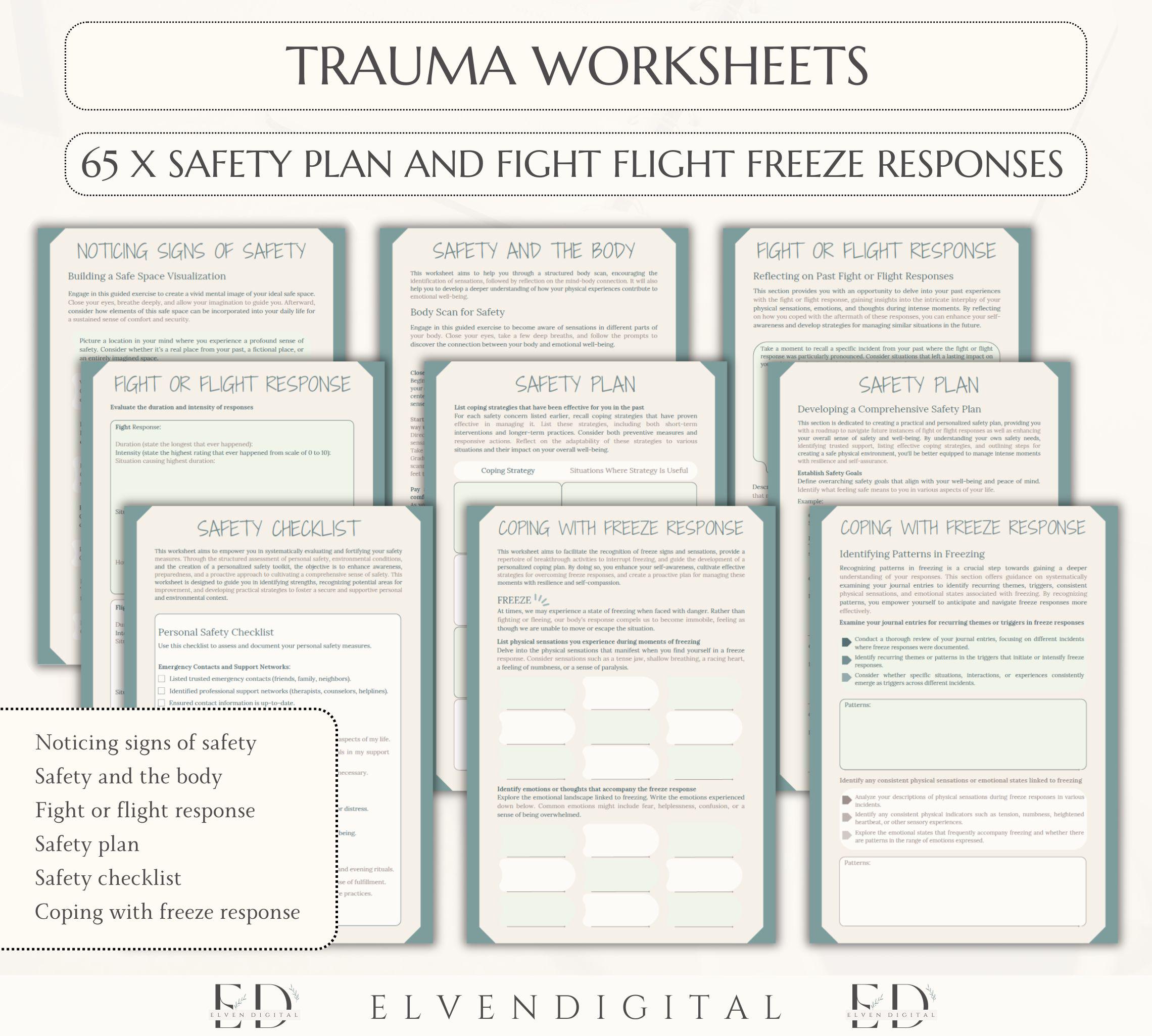 Trauma Worksheets for Therapist Trauma Bundle Therapy Scripts Trauma ...