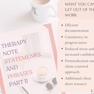 Therapy Progress Notes for Therapist Intervention Statements Phrases ...