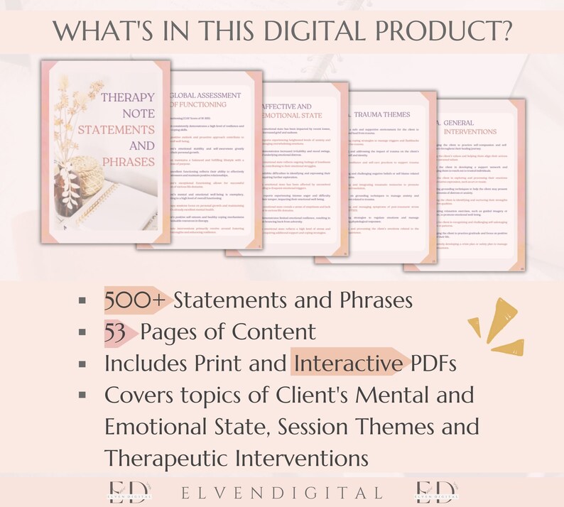 Therapy Progress Notes Therapy Sessions Intervention Statements Phrases ...