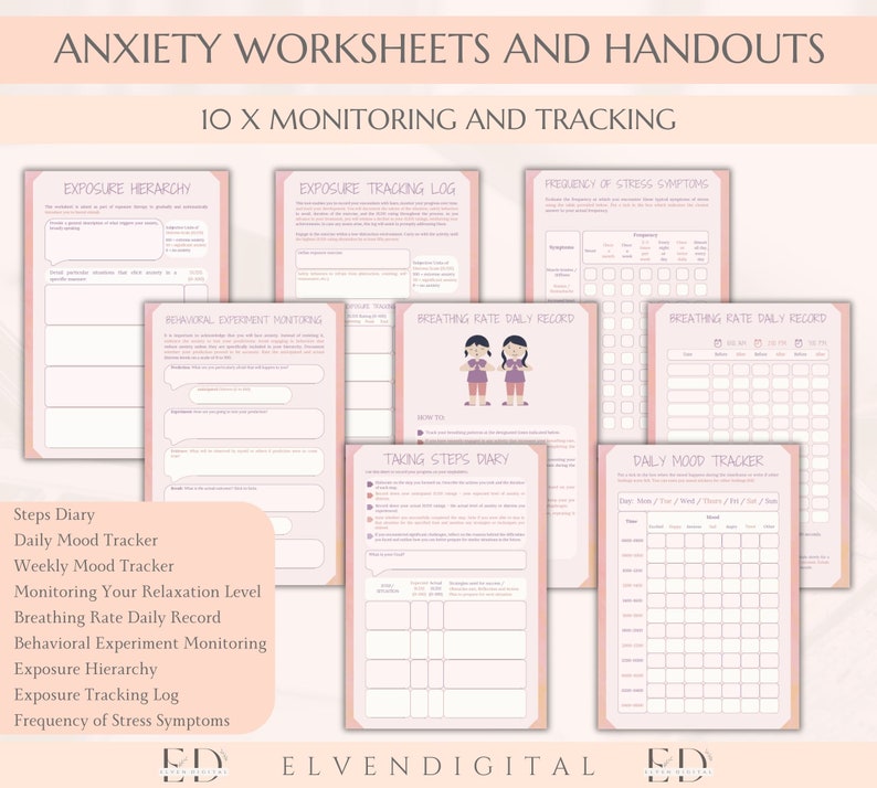 Therapy Workbook Coping Skills Cards Therapist Anxiety Bundle ...