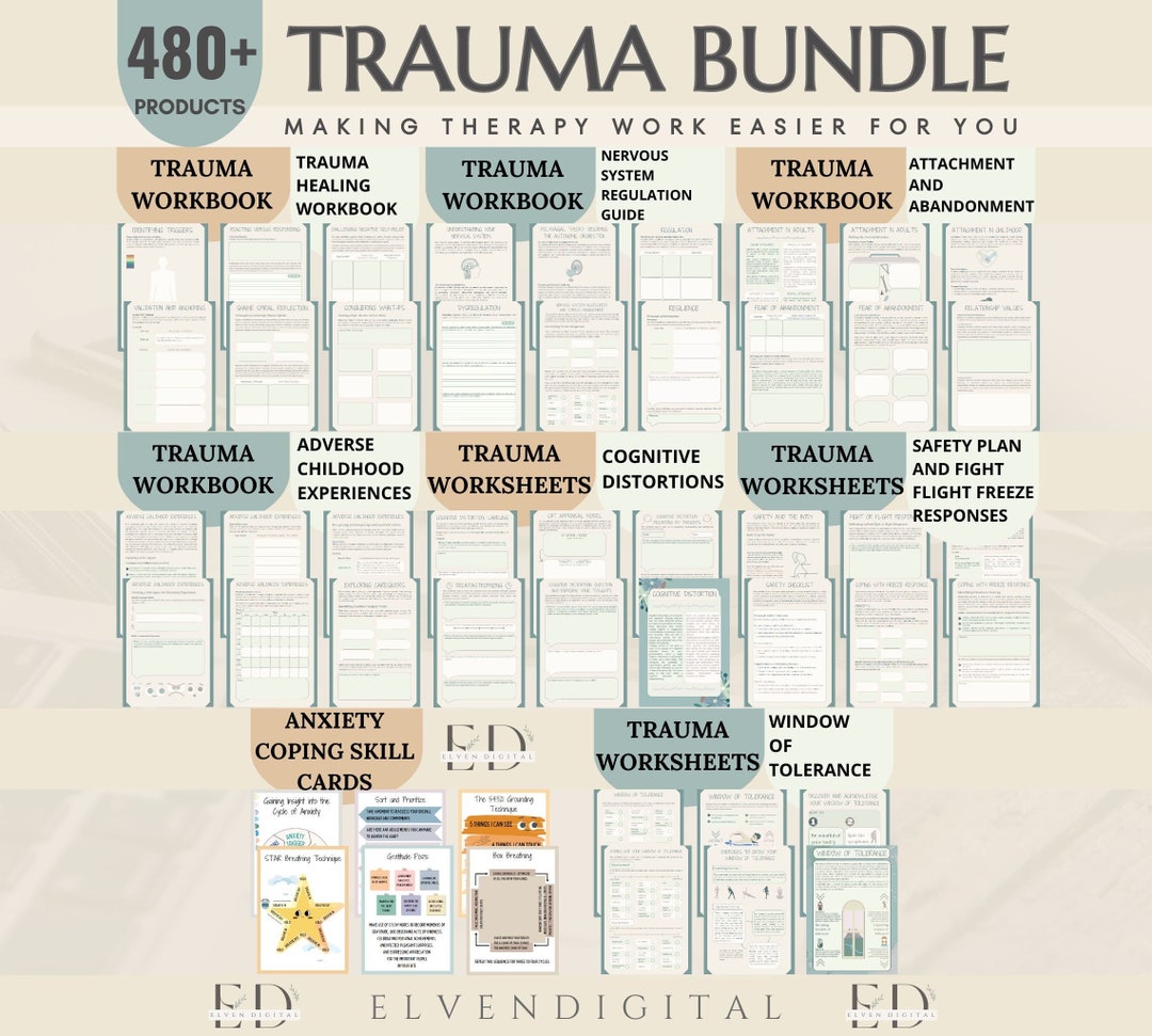 Trauma Worksheets for Therapist Trauma Bundle Therapy Scripts Trauma ...