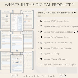 EMDR Worksheet Bundle Eye Movement Psychotherapy Bundle EMDR Scripts ...