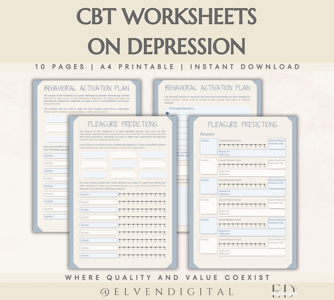 Depression Workbook Self-esteem Building Therapy Sheets - Etsy