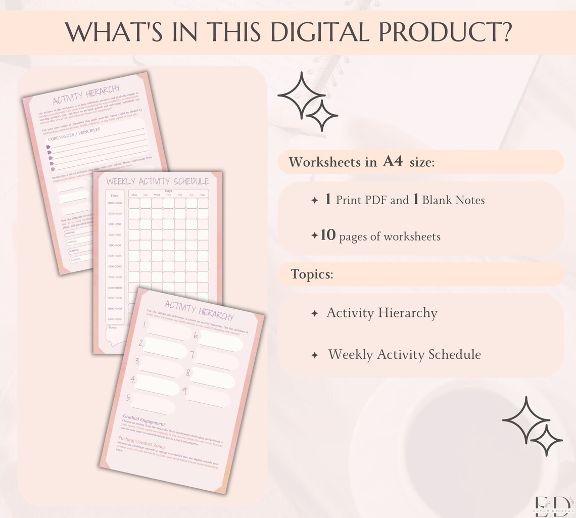 CBT Worksheets Behavioral Activation Cognitive Behavioral Therapy ...