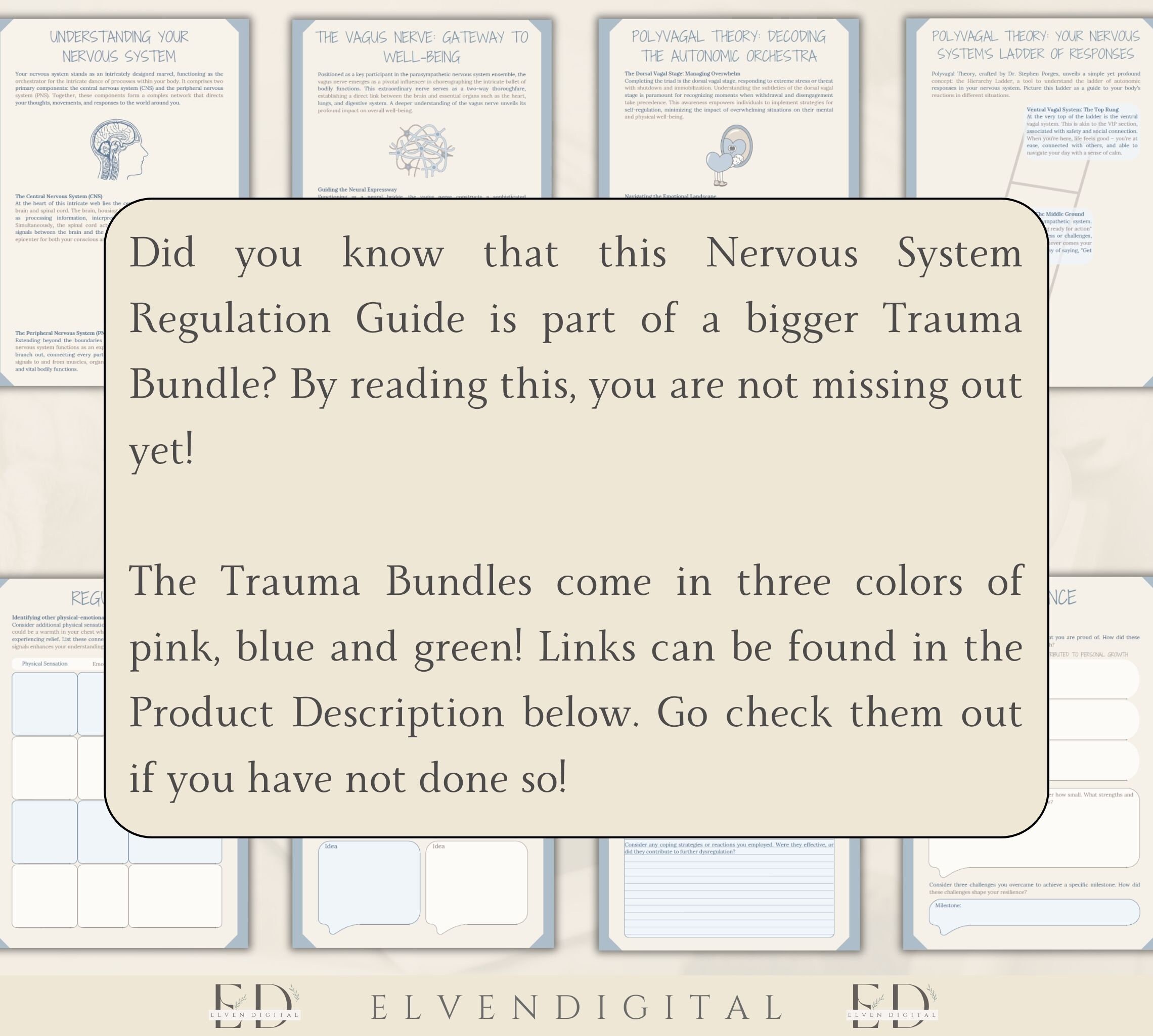 Nervous System Regulation Worksheets for Polyvagal Theory Nervous ...