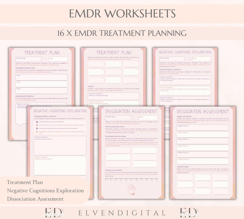 EMDR Worksheet Bundle EMDR Script for Therapist EMDR Therapy Worksheets ...