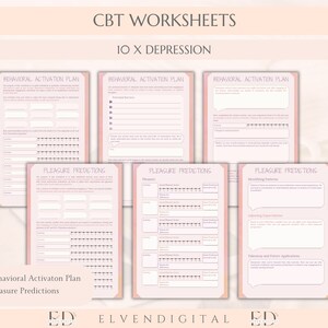 CBT Therapy Worksheets Cbt Bundle for Teens and Adults CBT Coping Skill ...