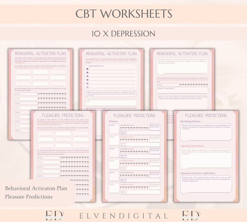 CBT Therapy Worksheets Cbt Bundle for Teens and Adults CBT - Etsy