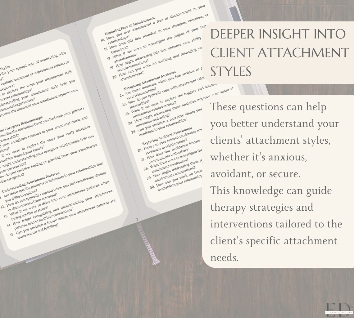 Attachment Theory Therapy Questions Adult Attachment Therapy Worksheets ...