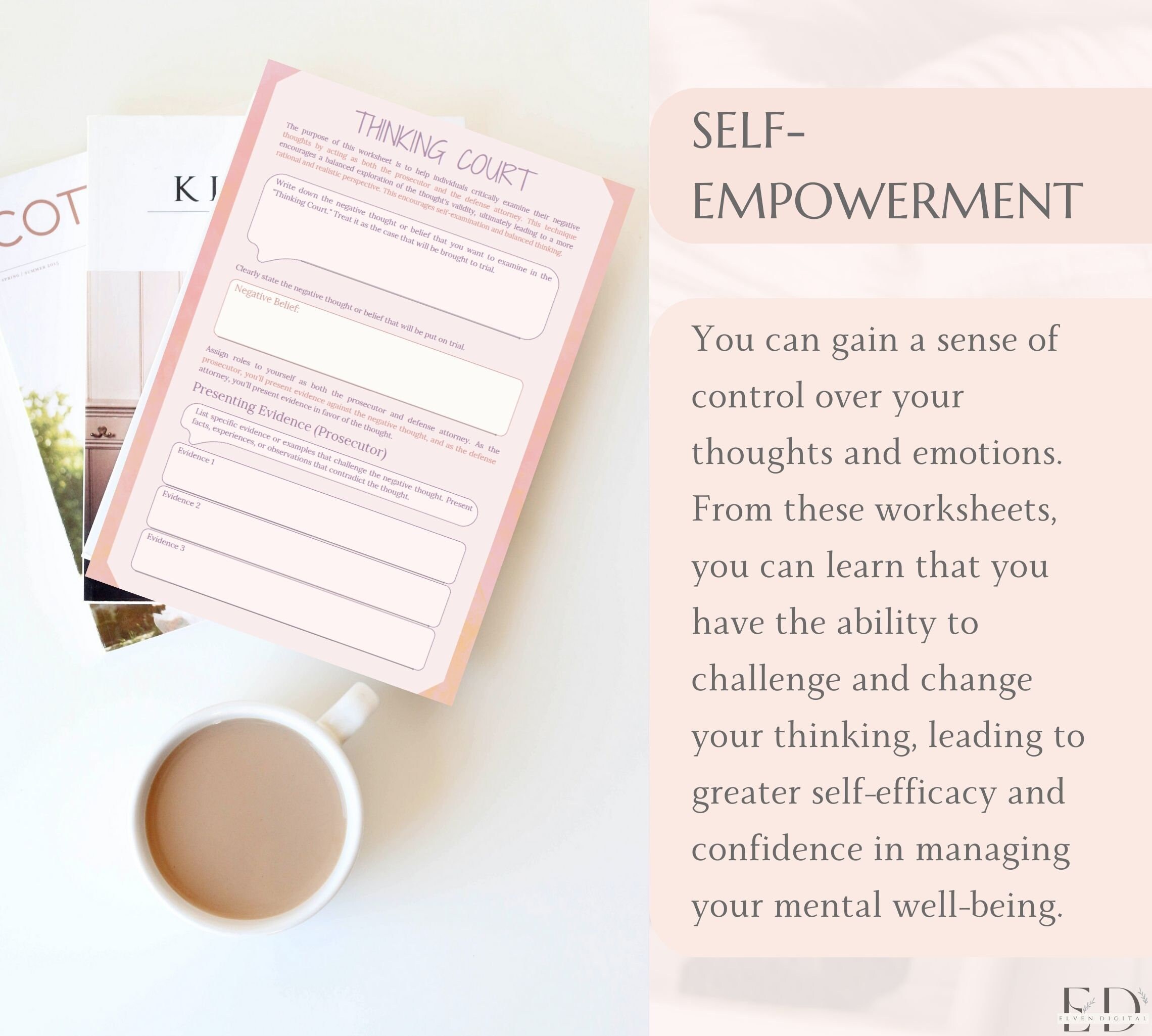 CBT for Anxiety CBT Worksheets for Teen and Adult Challenging Anxious ...