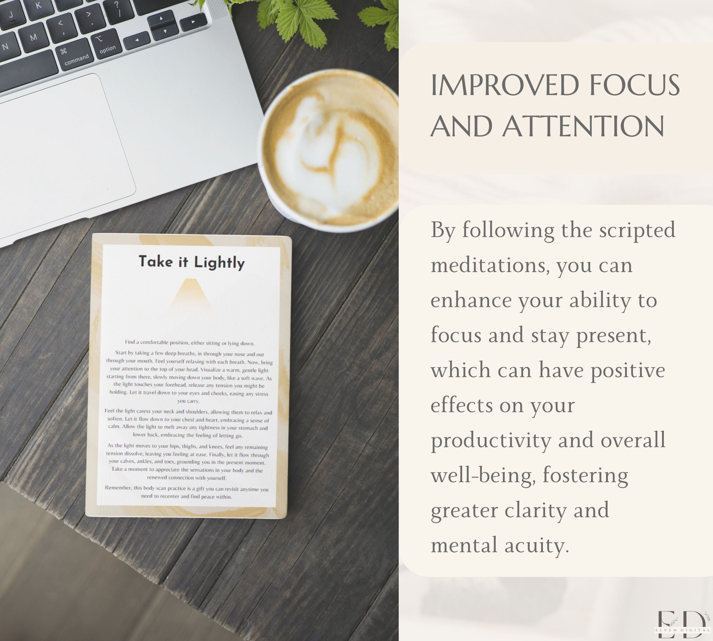 Guided Mindfulness Cards Therapy Office Decor Scripted Meditation ...