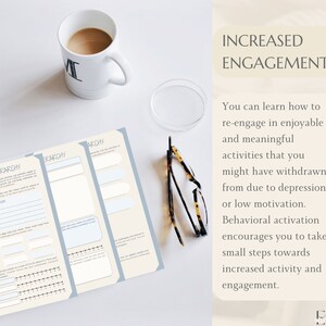 CBT Worksheets Behavioral Activation Counseling Handout Activity ...