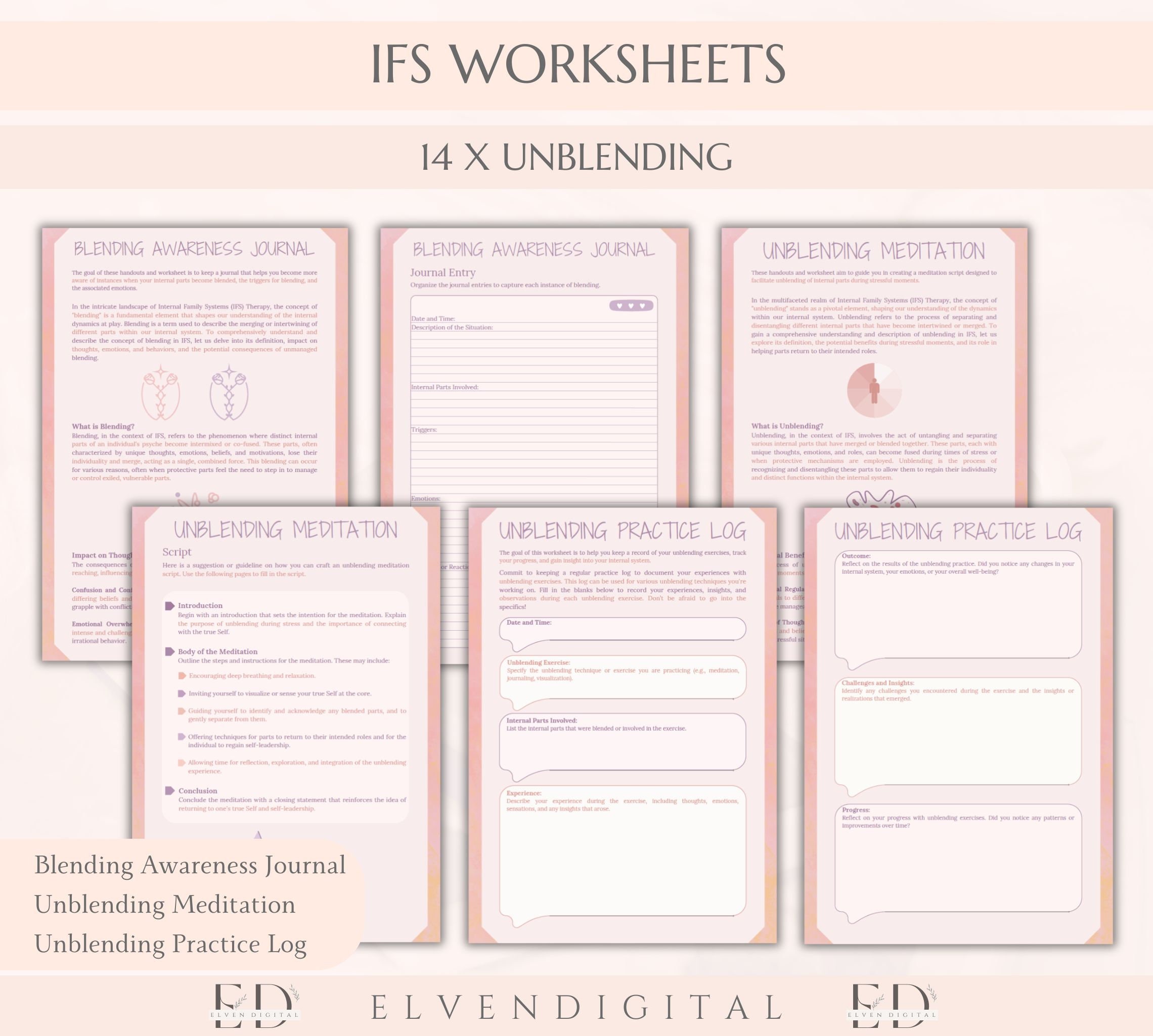 IFS Resource Bundle Parts Work Worksheets IFS Cards Internal Family ...