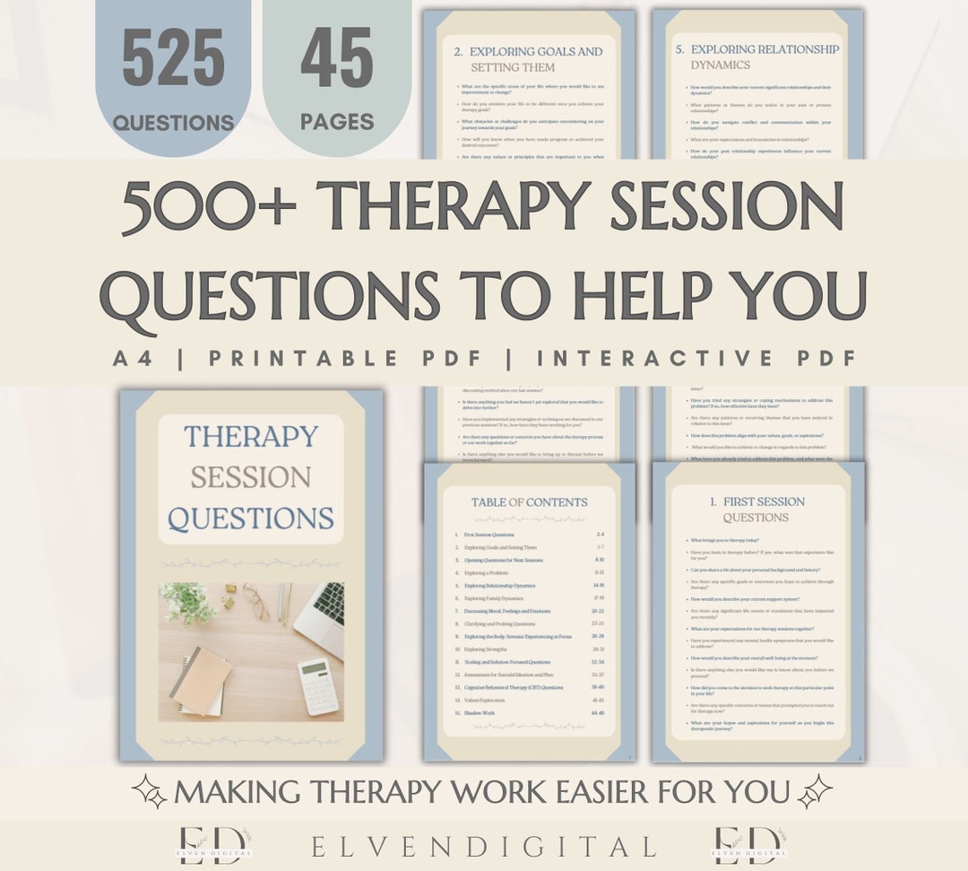 Therapy Journal Prompts Anxiety Therapy Tools Counseling Gift for ...