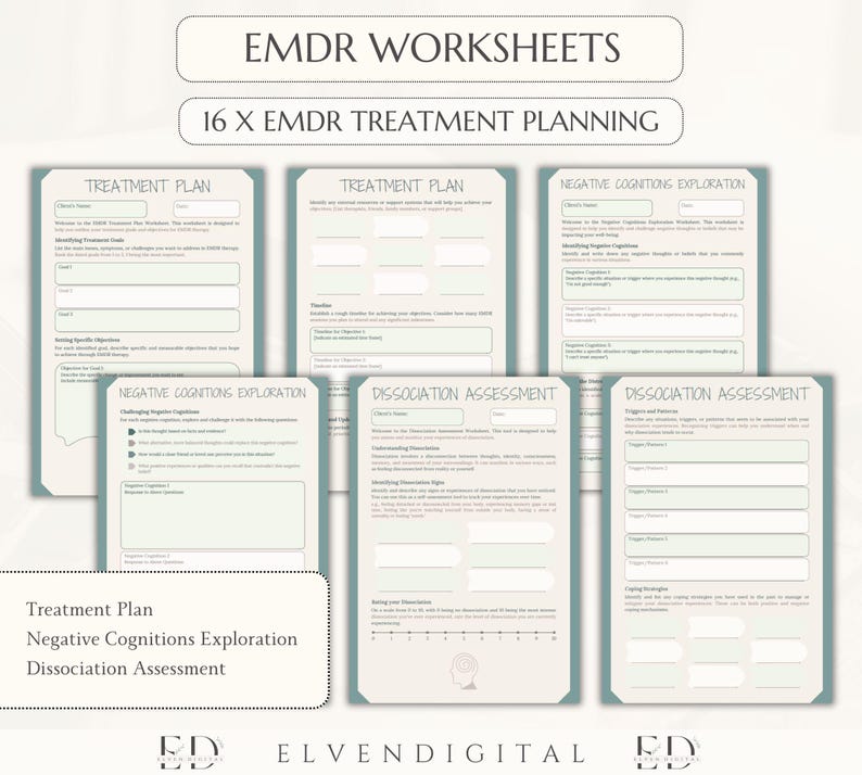 EMDR Worksheets for Therapist EMDR Bundle Therapy Scripts EMDR Handouts ...