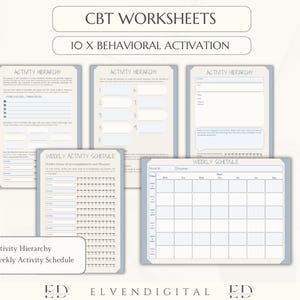 CBT Worksheets for Adults Cbt Worksheet Bundle CBT Therapy Worksheets ...