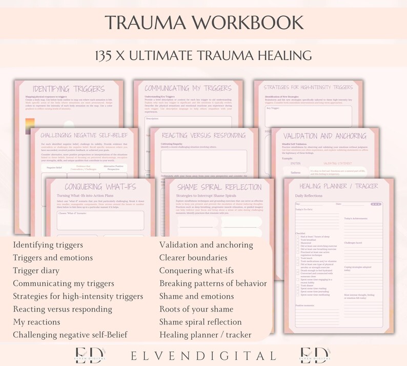 Trauma Therapy Worksheets Adult Mega Bundle Attachment Styles ...