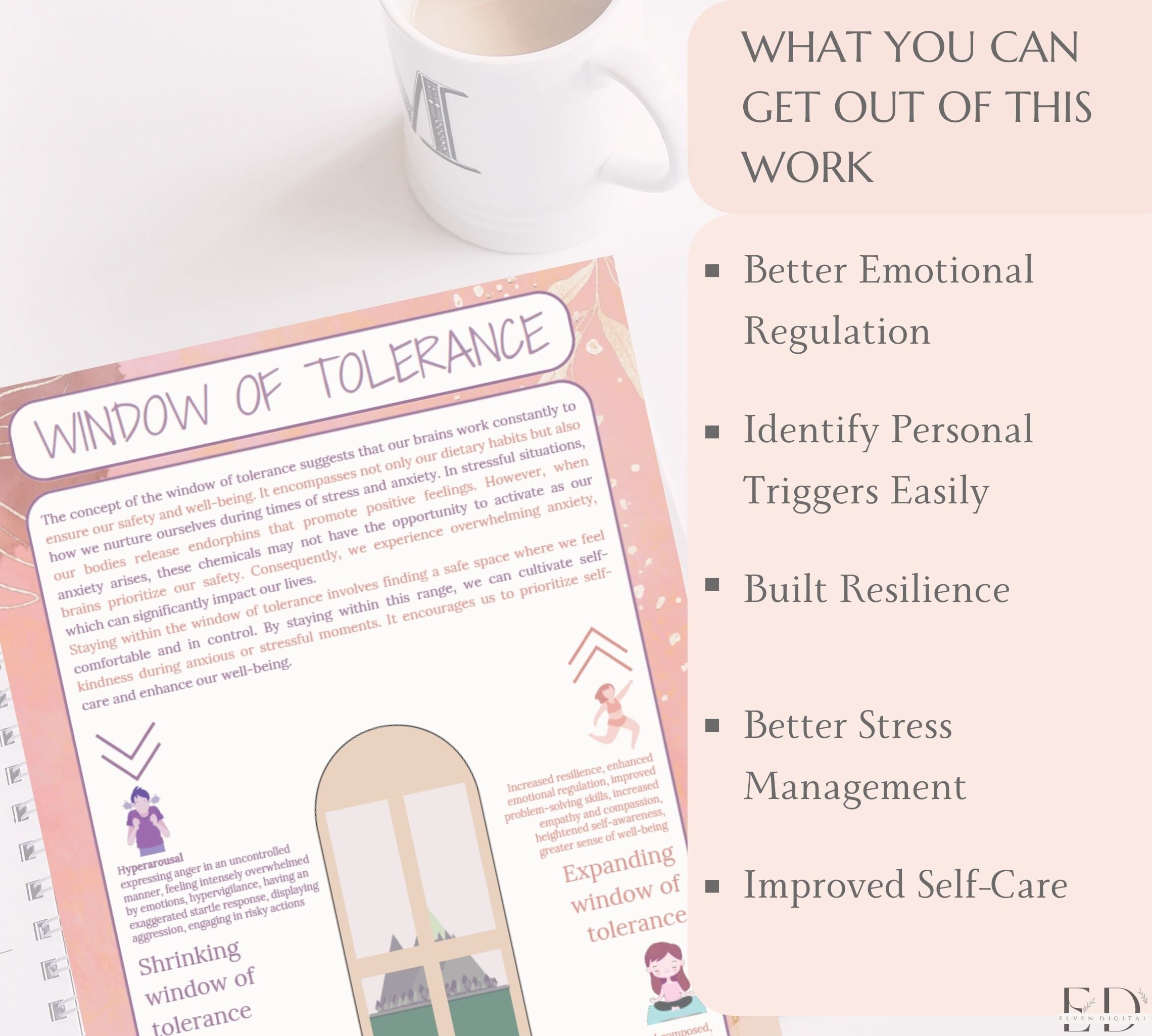 Window of Tolerance Worksheet Emotional Regulation Nervous System ...