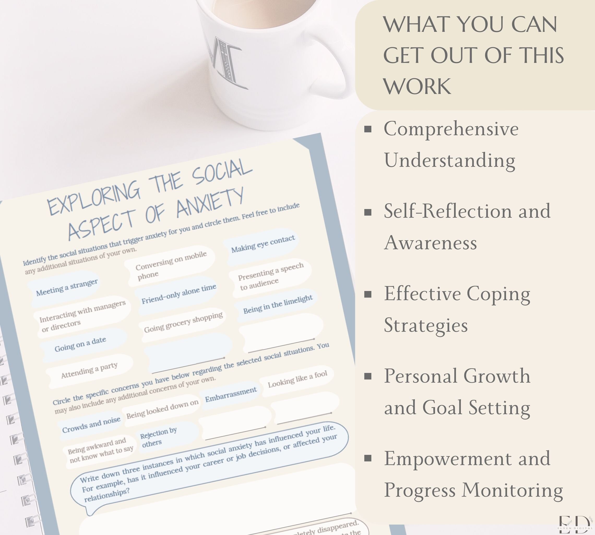 Anxiety Management Worksheet Therapy Resources Anxiety Worksheets for ...