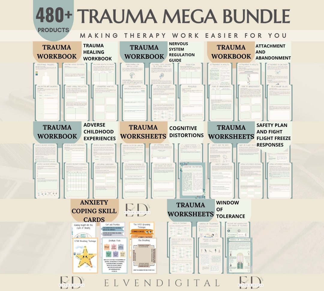 Trauma Worksheets for Therapist Trauma Bundle Therapy Scripts Trauma ...