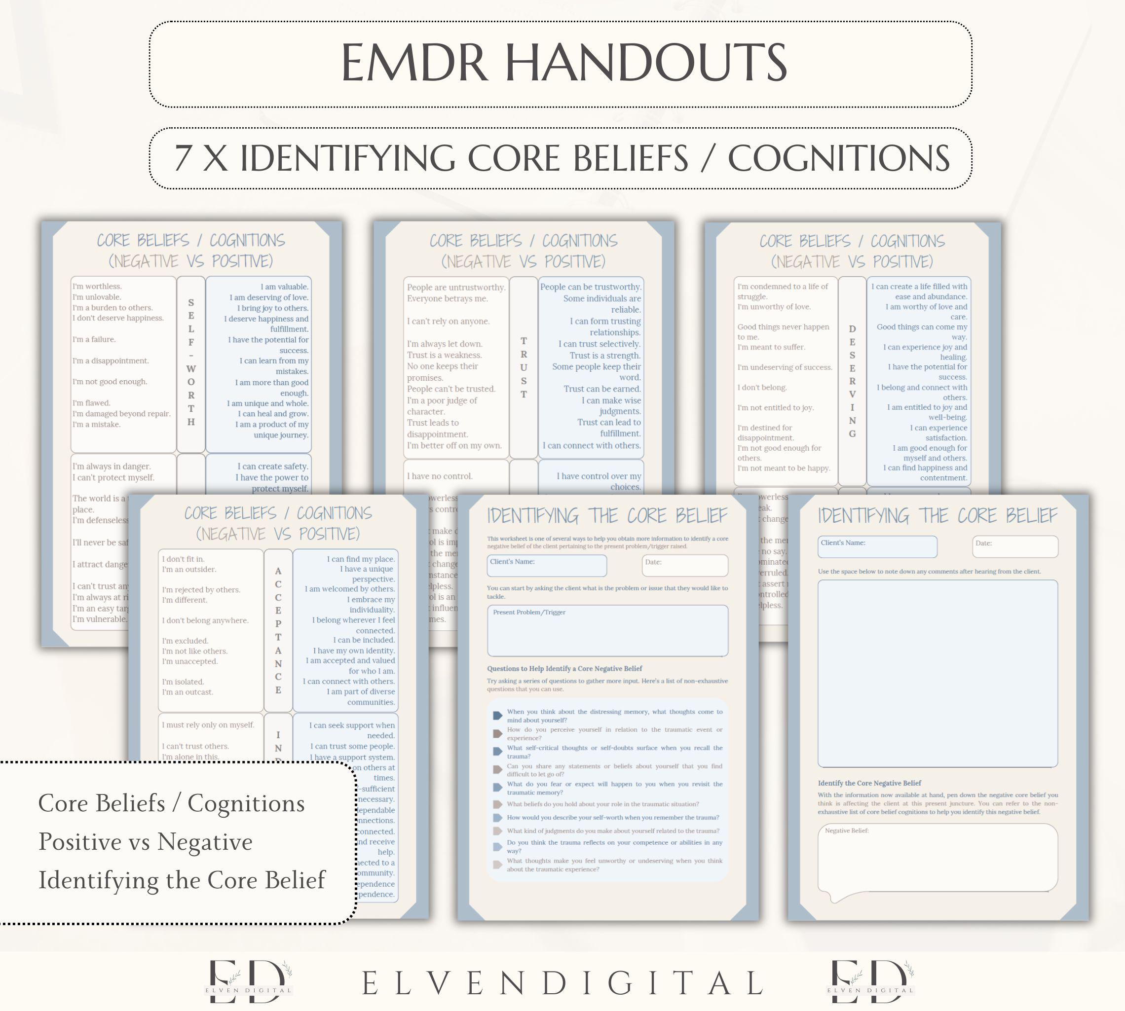 EMDR Worksheet Bundle Eye Movement Psychotherapy Bundle EMDR Scripts ...