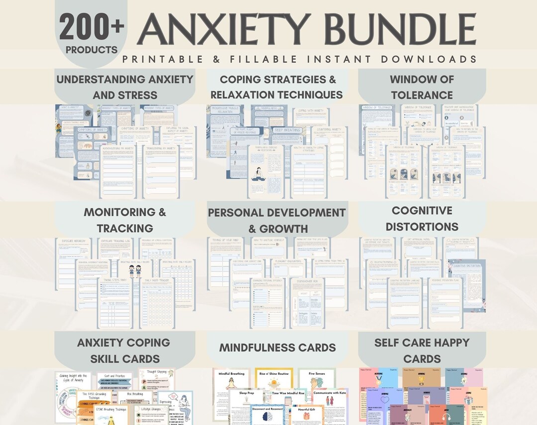 Anxiety Worksheets for Therapy Anxiety Workbook Exercises Anxiety ...