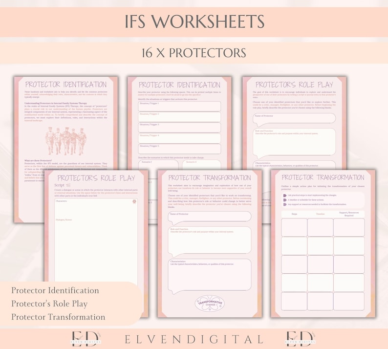 IFS Resource Bundle Parts Work Worksheets IFS Cards Internal Family ...