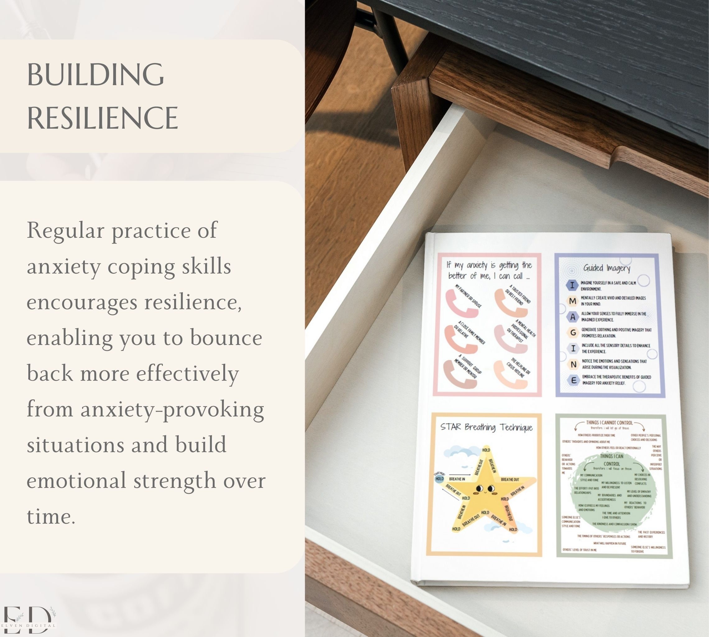 Anxiety Coping Skills Cards Calm Down Corner Psychologist Cards Mental ...