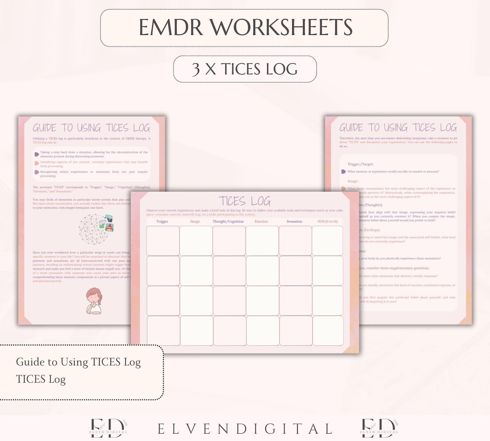 EMDR Worksheet Bundle EMDR Script for Therapist EMDR Therapy Worksheets ...