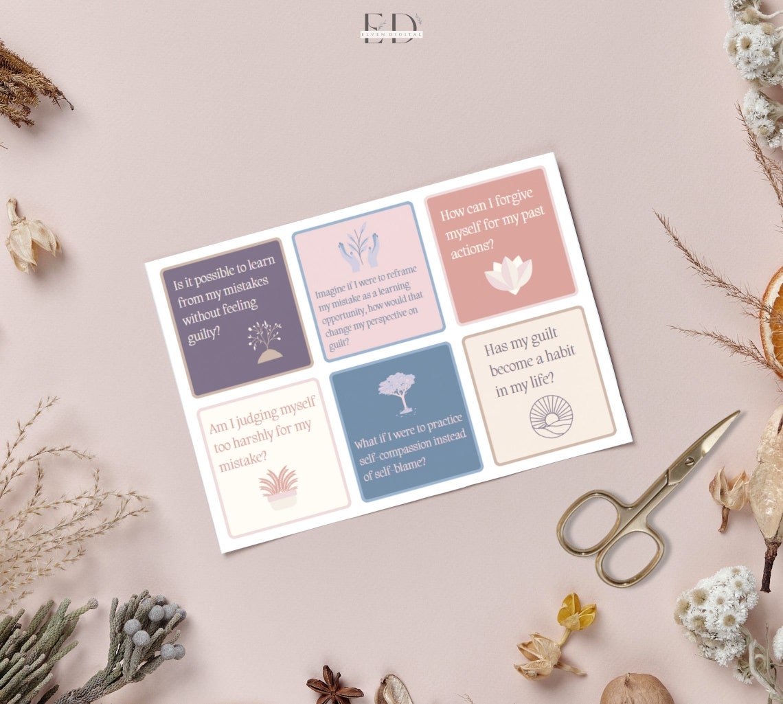 Mental Health Flashcards Emotion Guilt Flashcards Emotional - Etsy