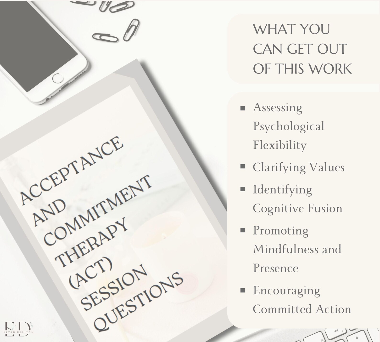 ACT Therapy Questions Therapy Practice Tools ACT Counseling Workbook ...