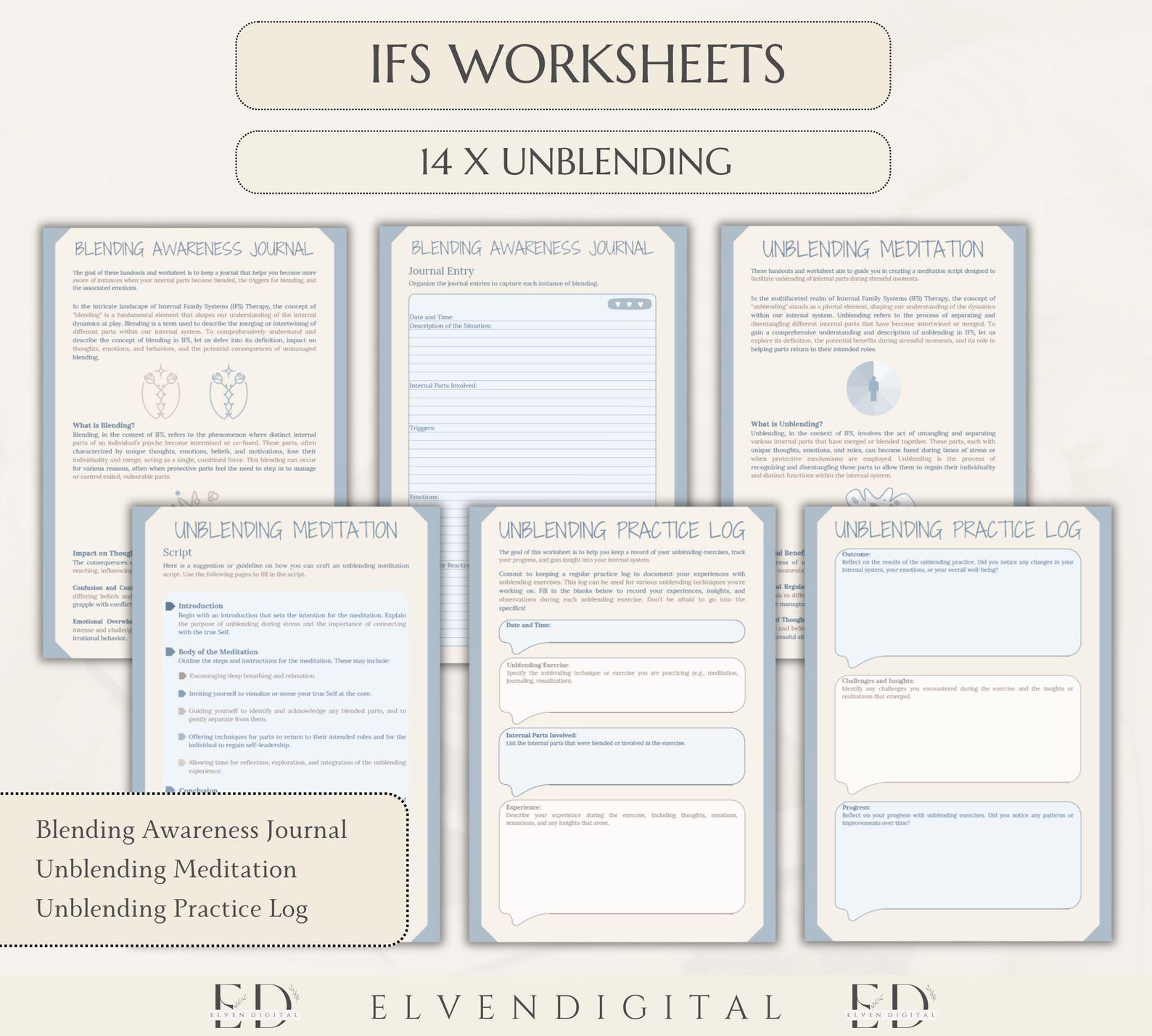 Internal Family Systems Worksheets IFS Cheat Sheets Parts Mapping ...