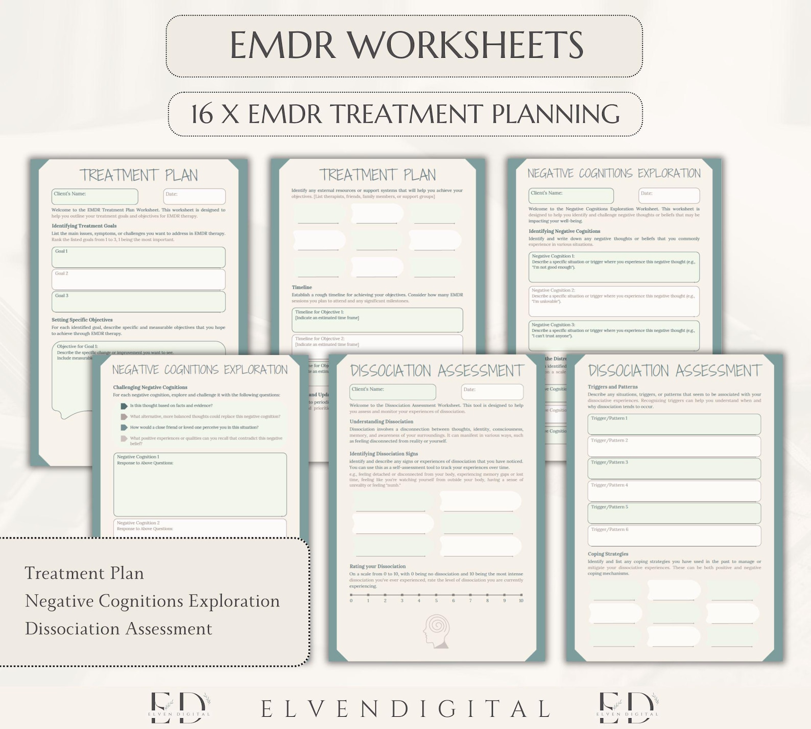 EMDR Worksheets for Therapist EMDR Bundle Therapy Scripts EMDR Handouts ...