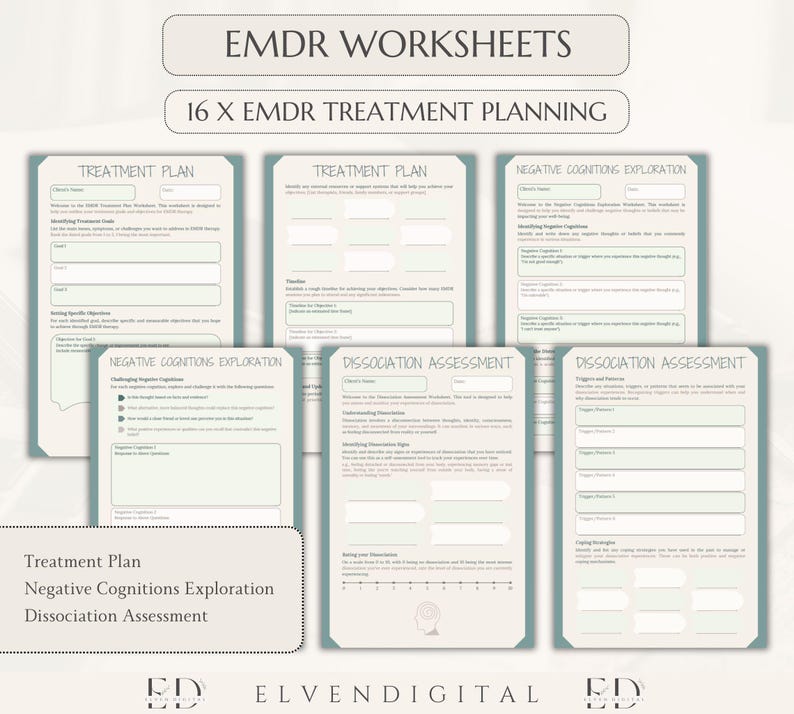 EMDR Worksheets for Therapist EMDR Bundle Therapy Scripts EMDR Handouts ...