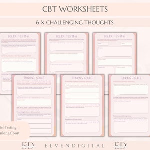 CBT Therapy Worksheets Cbt Bundle for Teens and Adults CBT Coping Skill ...
