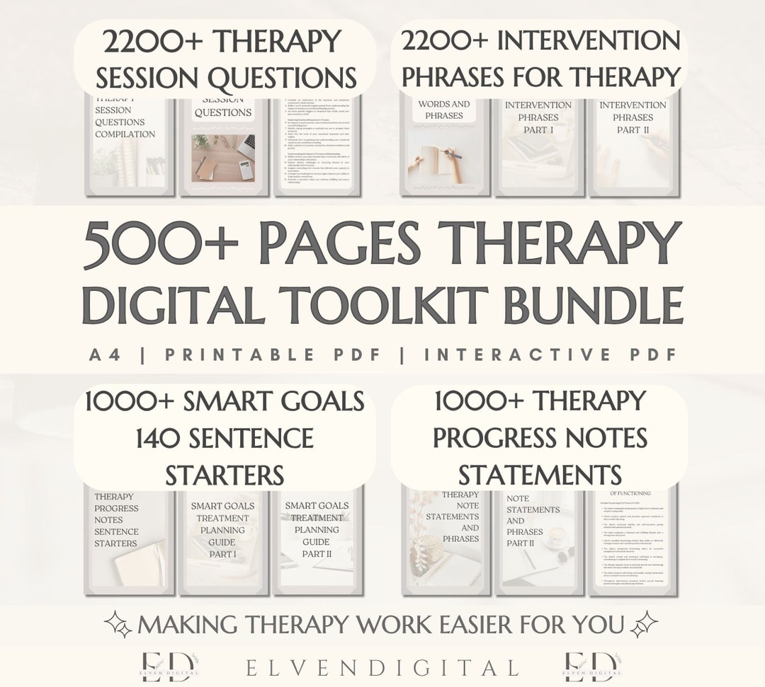 Therapy Bundle Progress Notes Statements Phrases Interventions ...