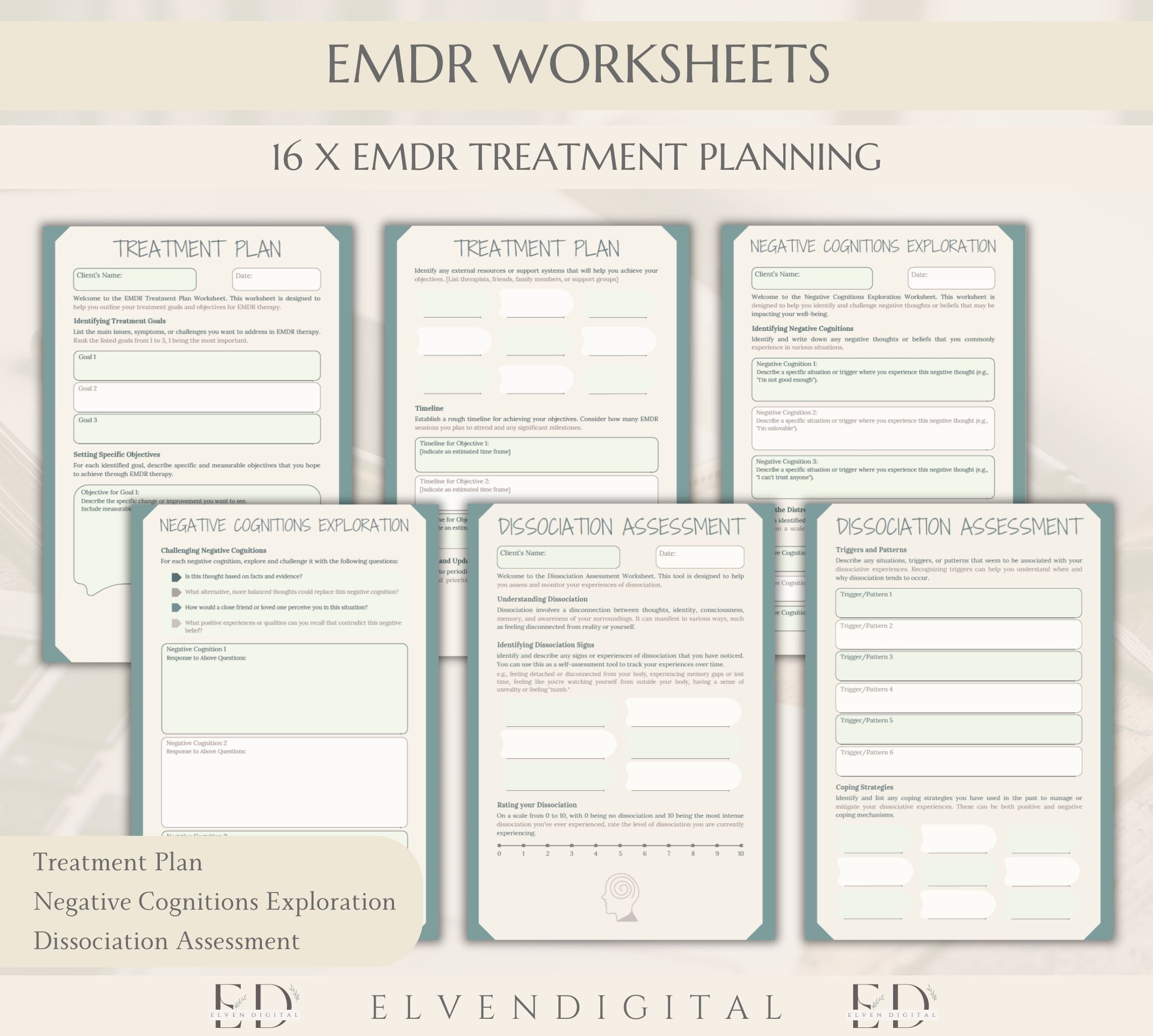 EMDR Worksheets for Therapist EMDR Bundle Therapy Scripts EMDR Handouts ...