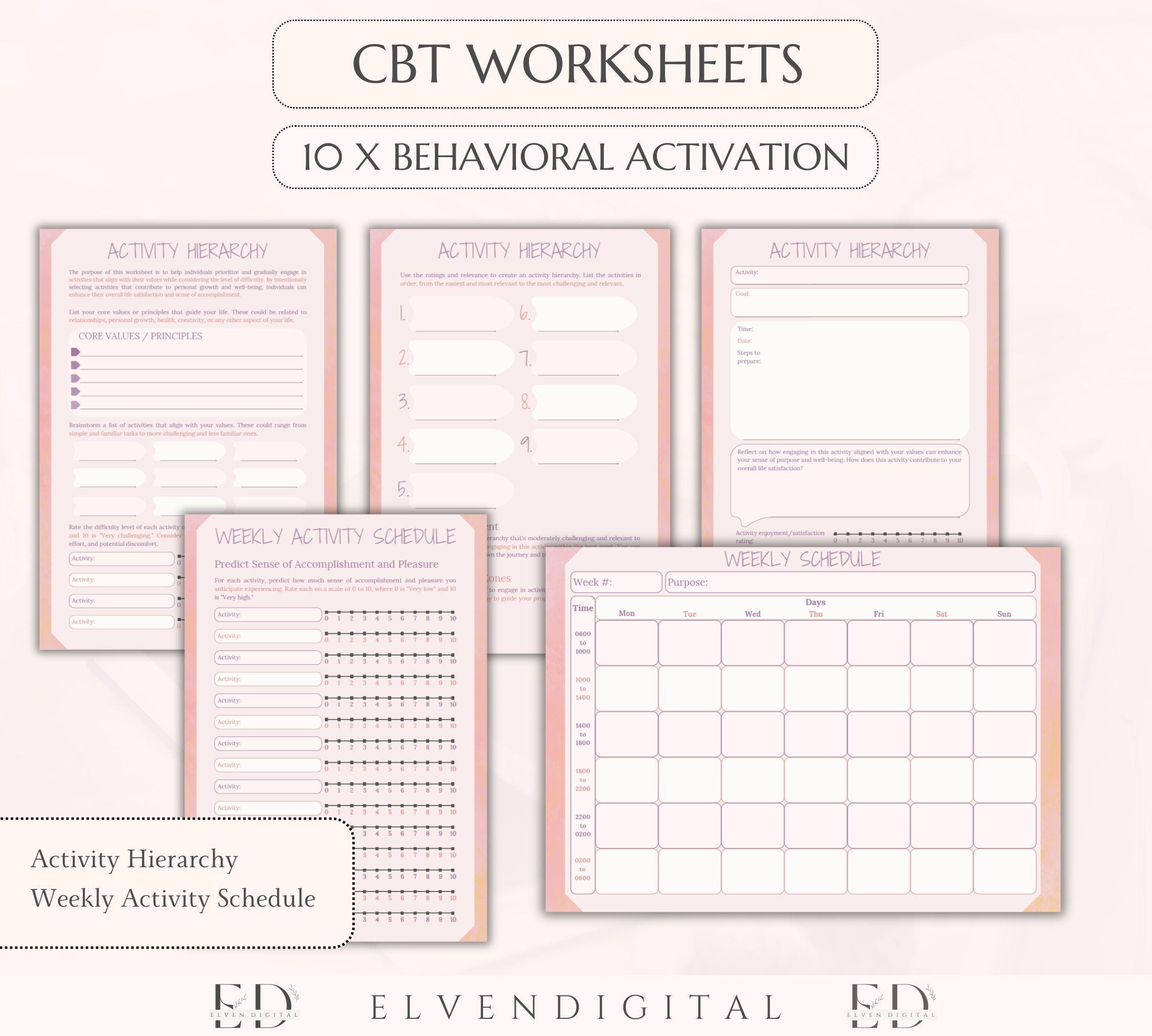 CBT Therapy Worksheets Cbt Bundle for Teens and Adults CBT Coping Skill ...