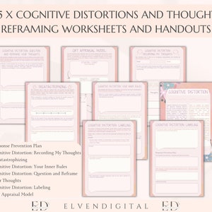 CBT Therapy Worksheets Cbt Bundle for Teens and Adults CBT Coping Skill ...