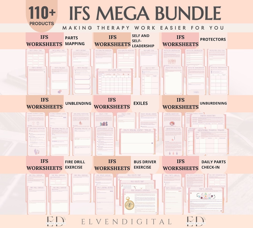 IFS Resource Bundle Parts Work Worksheets IFS Cards Internal Family Systems Cheat Sheets IFS ...