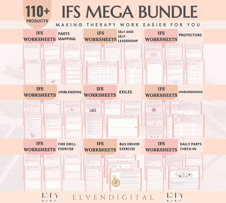 IFS Resource Bundle Parts Work Worksheets IFS Cards Internal Family ...