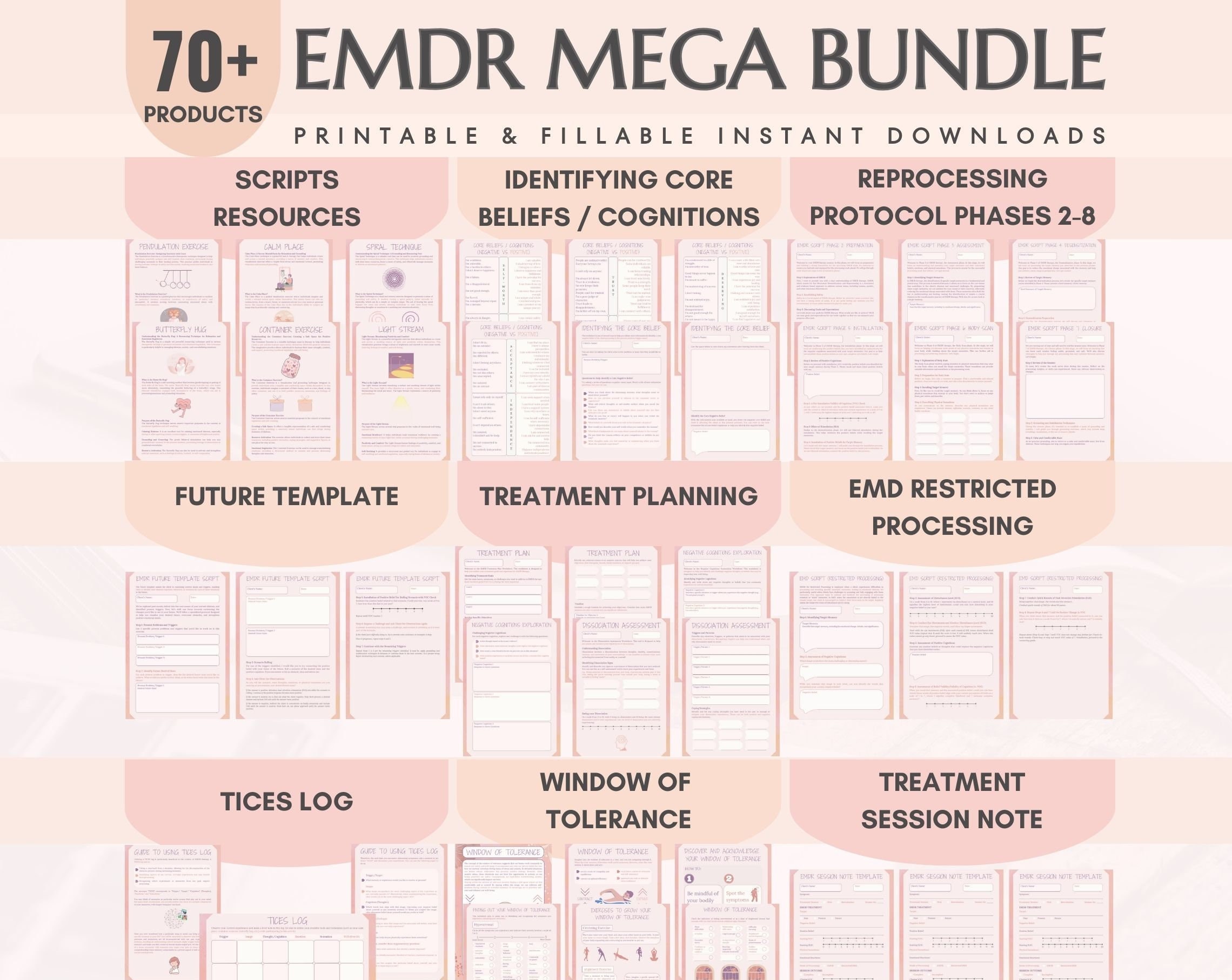 EMDR Worksheet Bundle EMDR Script for Therapist EMDR Therapy Worksheets ...