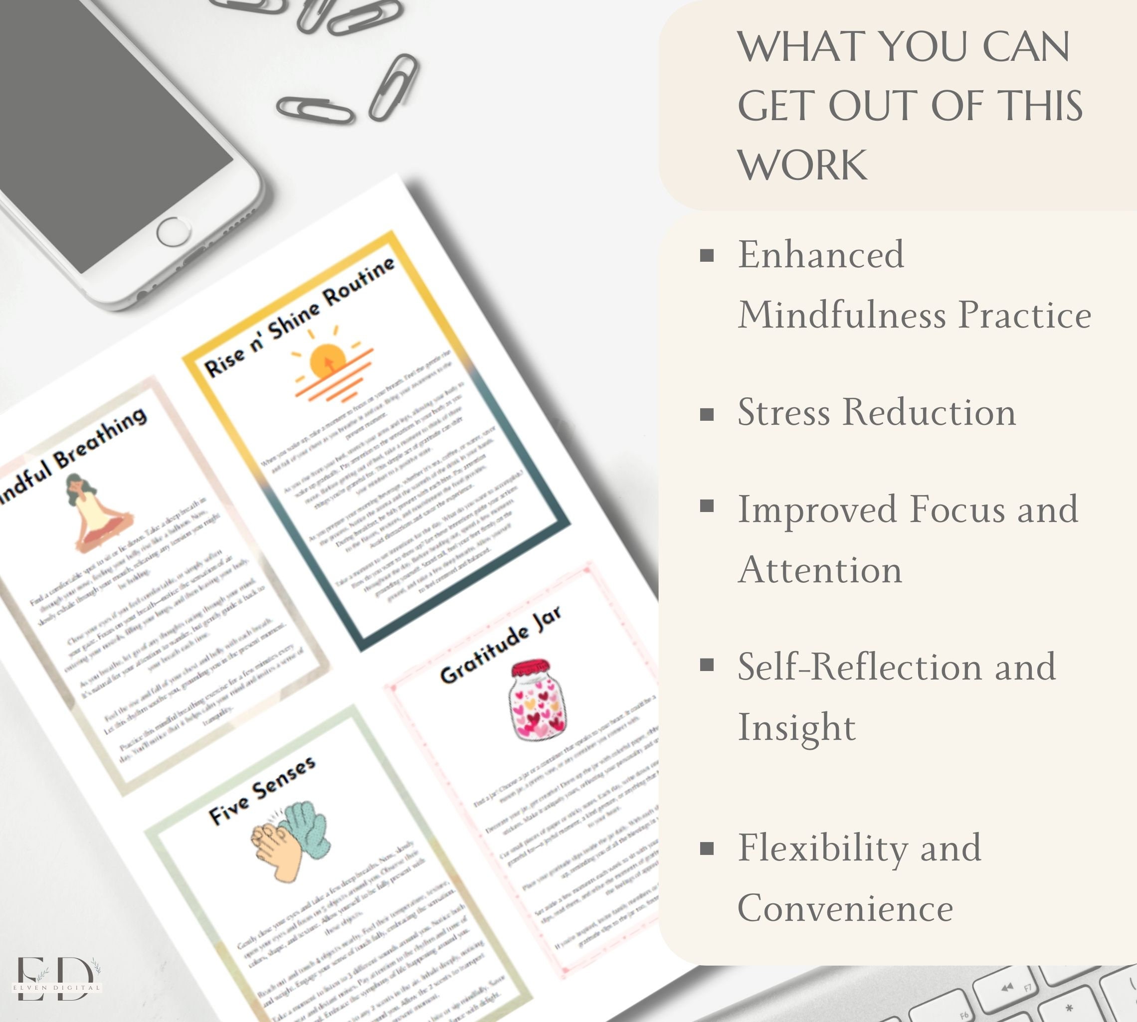 Guided Mindfulness Cards Therapy Office Decor Scripted Meditation ...