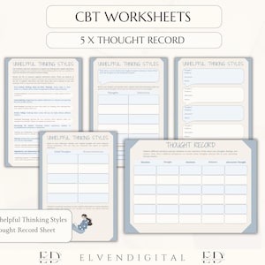 CBT Worksheets for Adults Cbt Worksheet Bundle CBT Therapy Worksheets ...