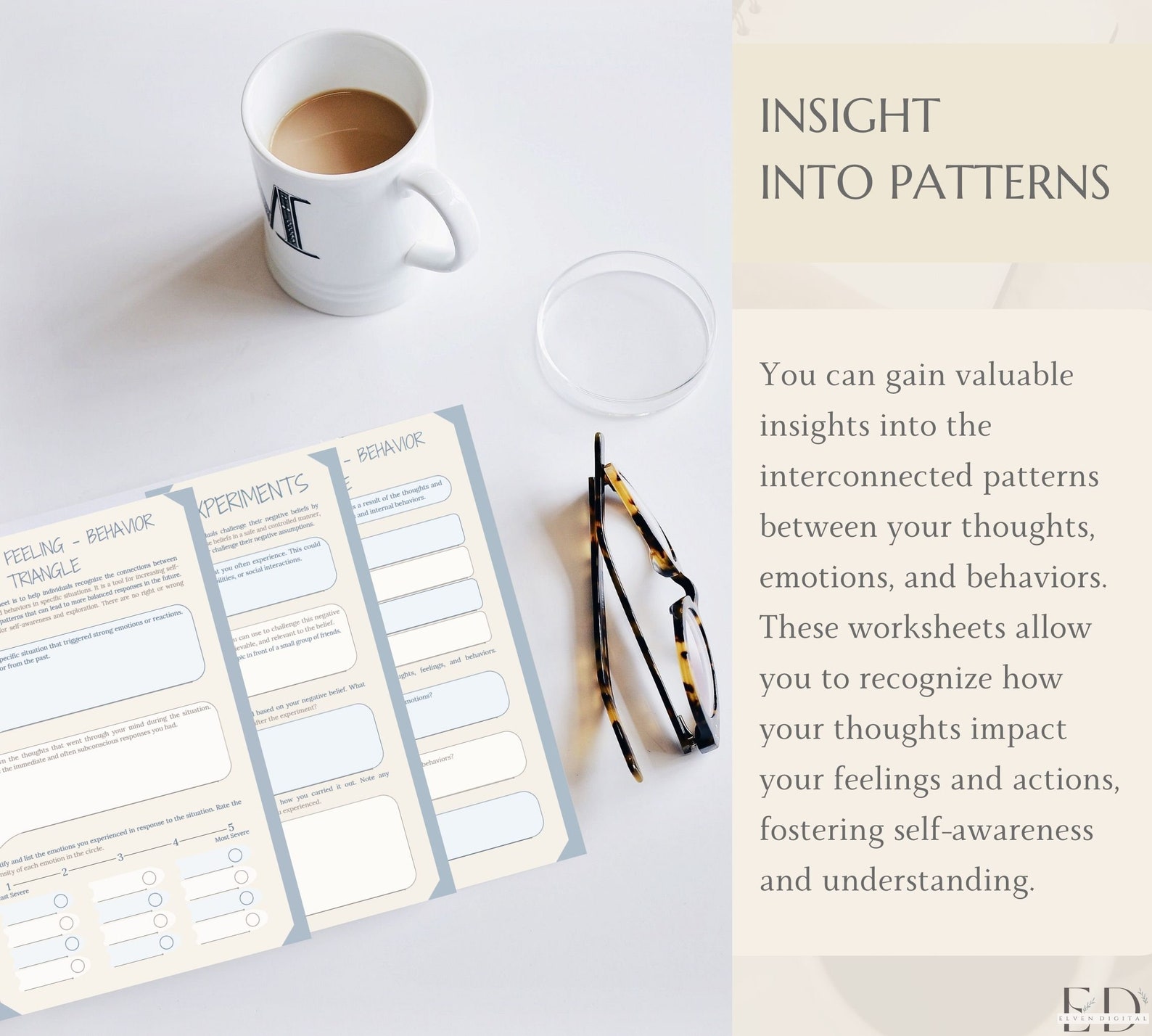 CBT Worksheets for Teens and Adults Counseling Handout Behavioral ...